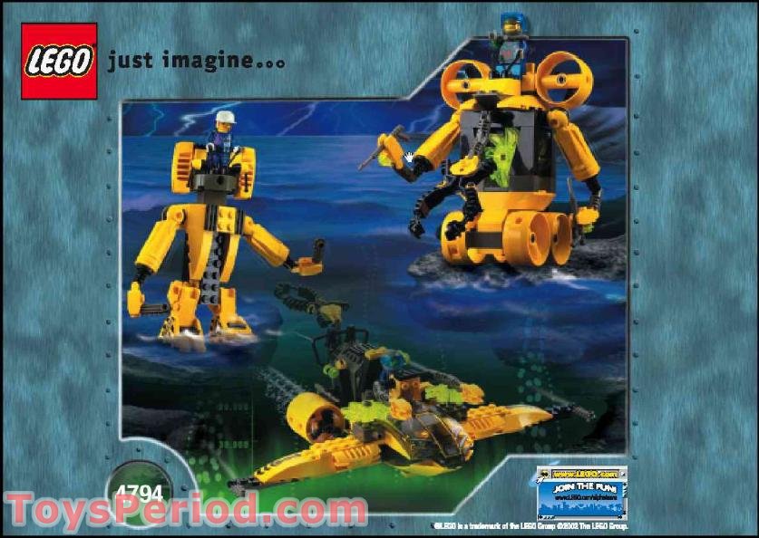 LEGO 4794 Alpha Team Command Sub Instructions and Parts List