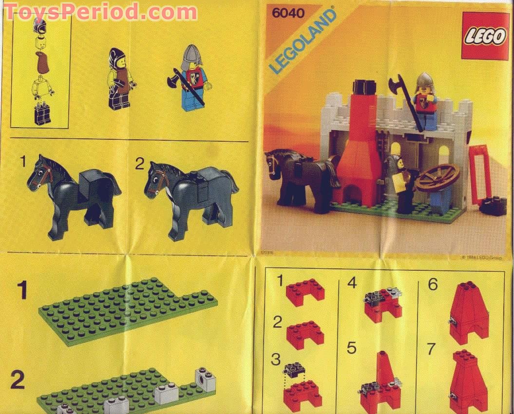 LEGO 6040 Blacksmith Shop Instructions and Parts List