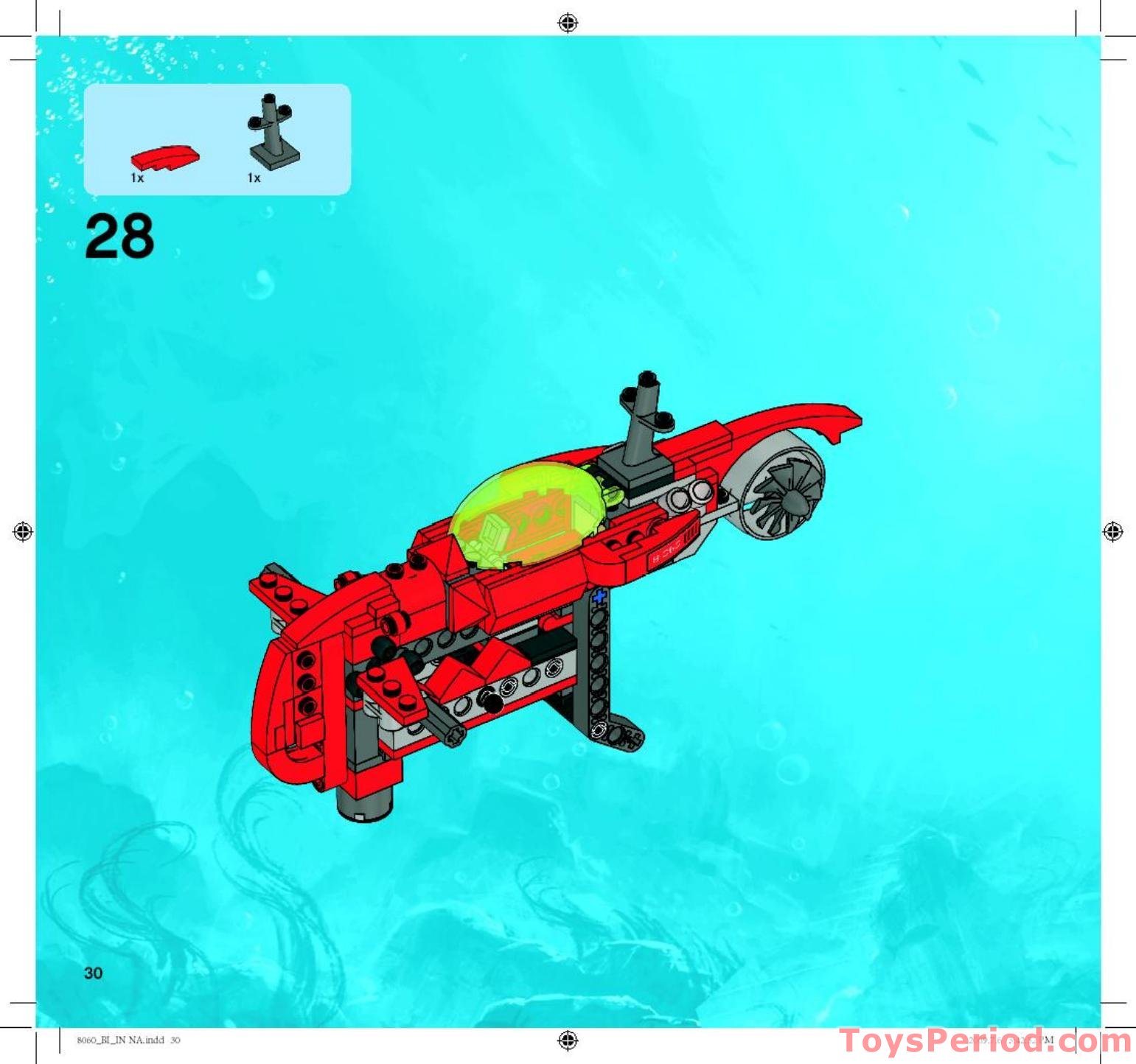 LEGO 8060 Typhoon Turbo Sub Instructions and Parts List