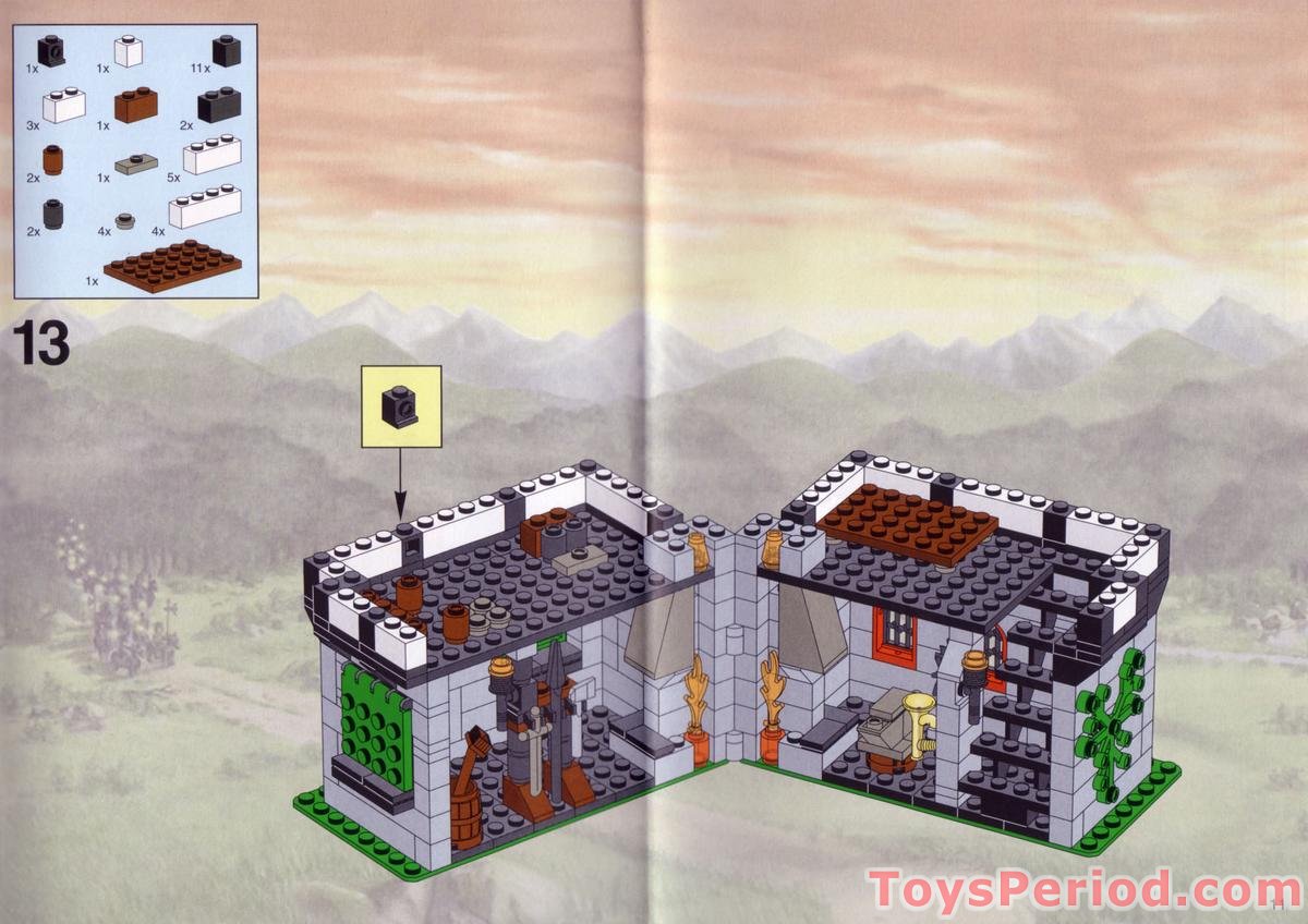 LEGO 3739 Blacksmith Shop Instructions and Parts List