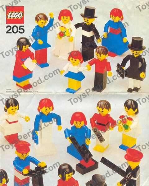 LEGO 205-2 Universal Figure Set Instructions and Parts List