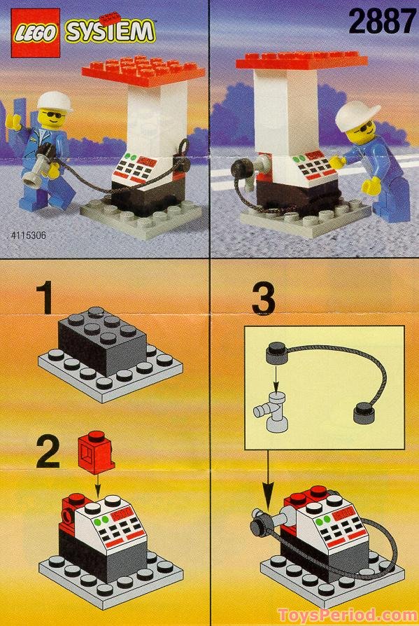 LEGO 2887 Gas Station Attendant and Pump Instructions and Parts List