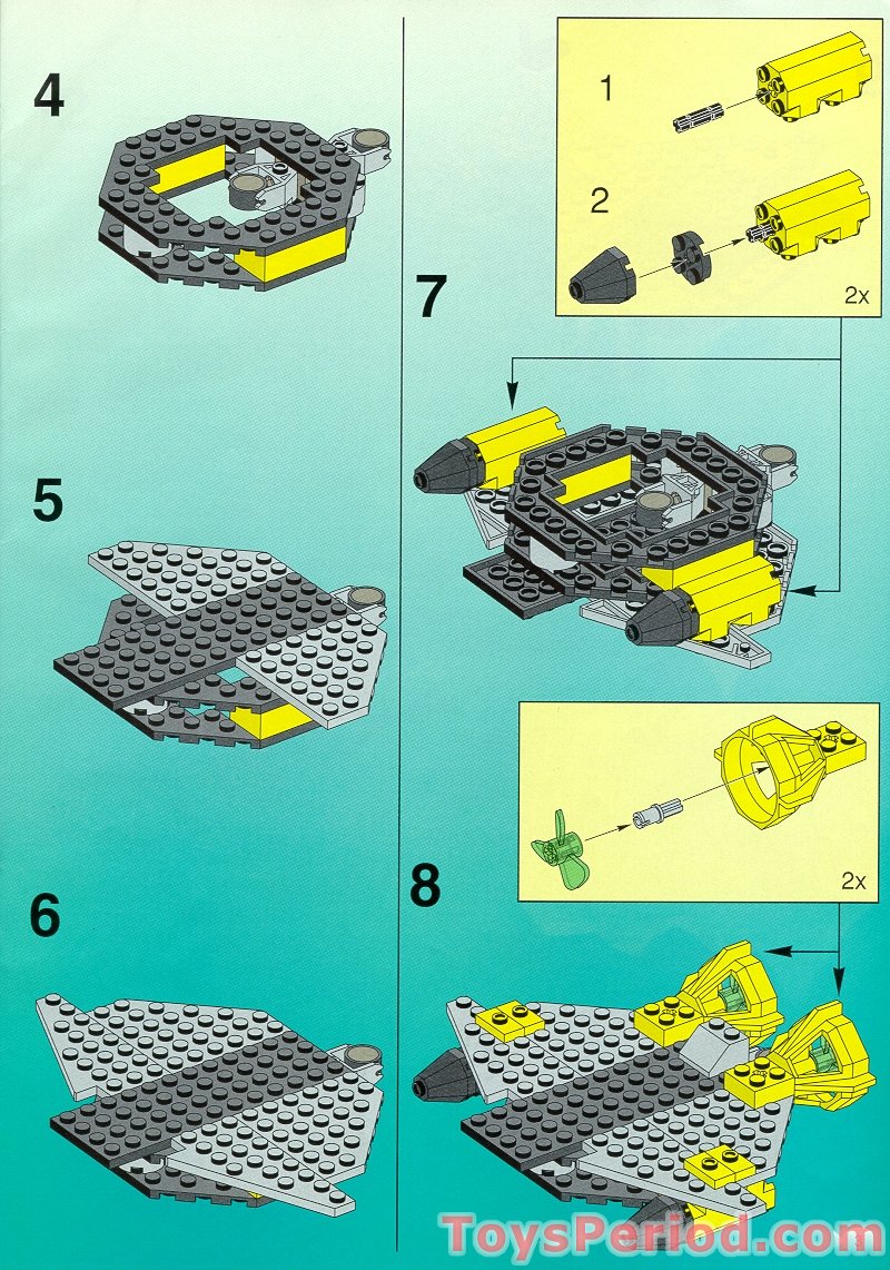 LEGO 6180 Hydro Search Sub Instructions and Parts List