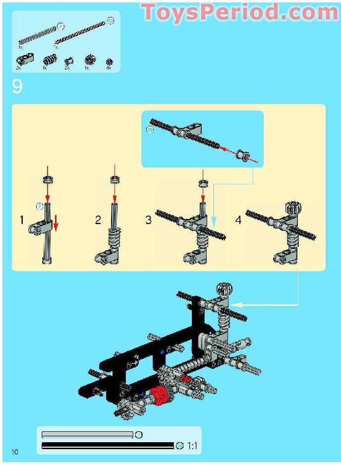 LEGO 8284-1 Dune Buggy or Tractor Instructions and Parts List