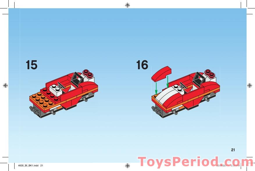 LEGO 4635 Fun with Vehicles Instructions and Parts List