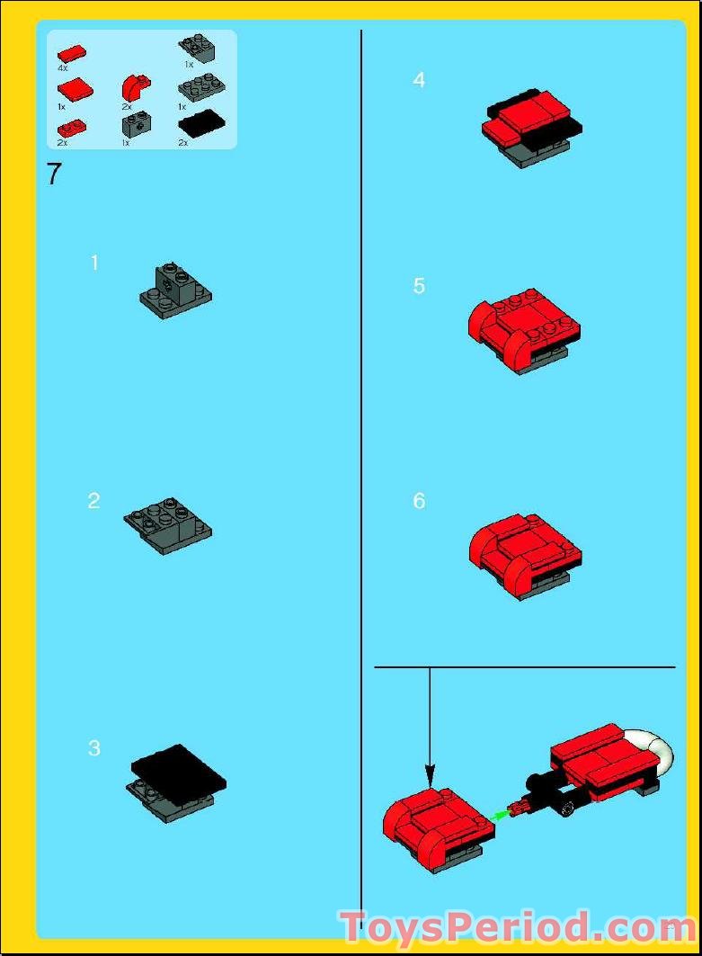 LEGO 4896 Roaring Roadster Instructions and Parts List