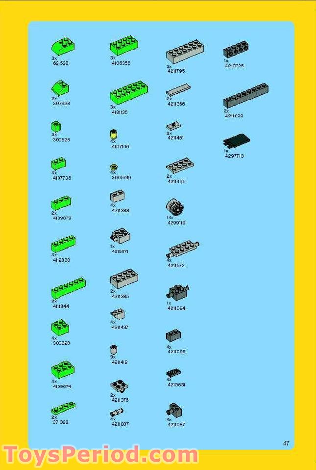 LEGO 6187 Road Construction Set Instructions and Parts List