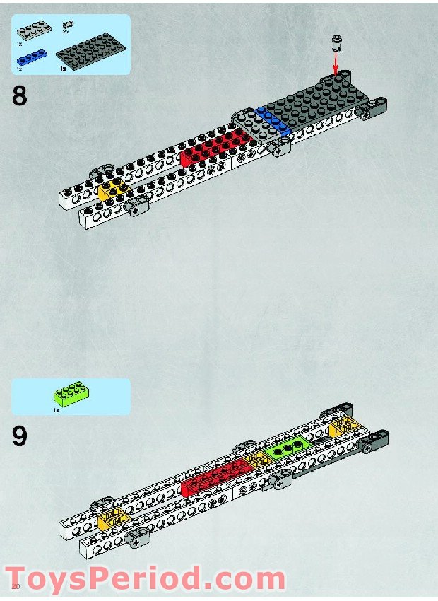 LEGO 7676 Republic Attack Gunship Instructions and Parts List