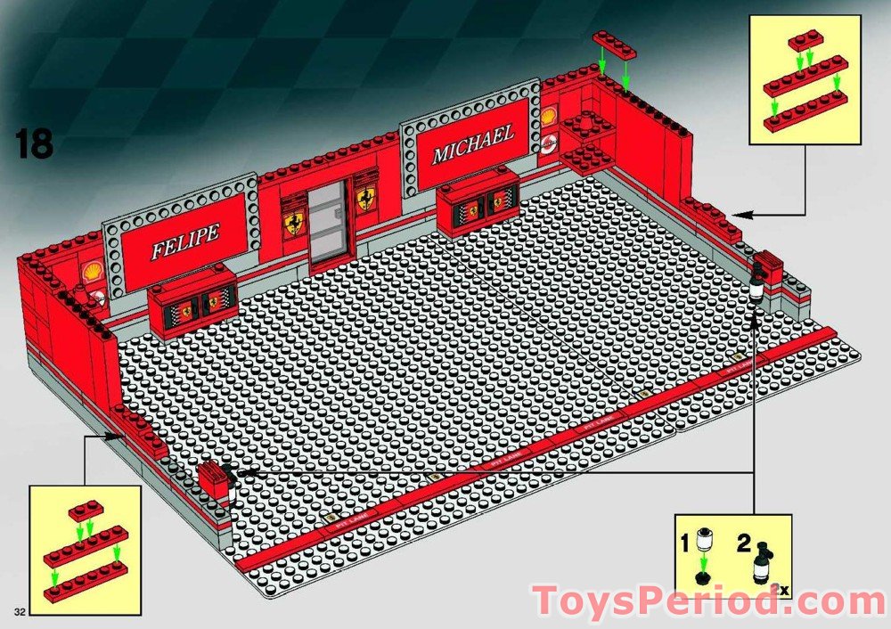 LEGO 8144-1 Ferrari 248 F1 Team (Schumacher) Instructions and Parts List