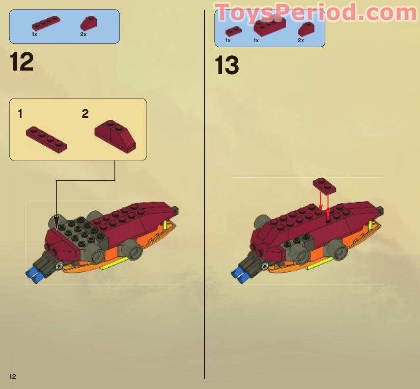 LEGO 2507 Fire Temple Instructions and Parts List