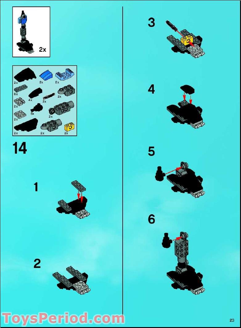 LEGO 7709 Sentai Fortress Instructions and Parts List
