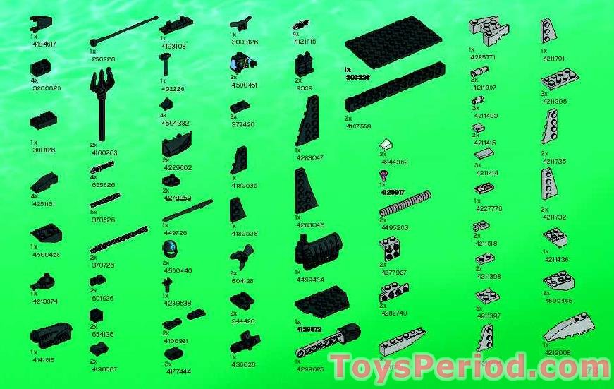 LEGO 7773 Tiger Shark Attack Instructions and Parts List