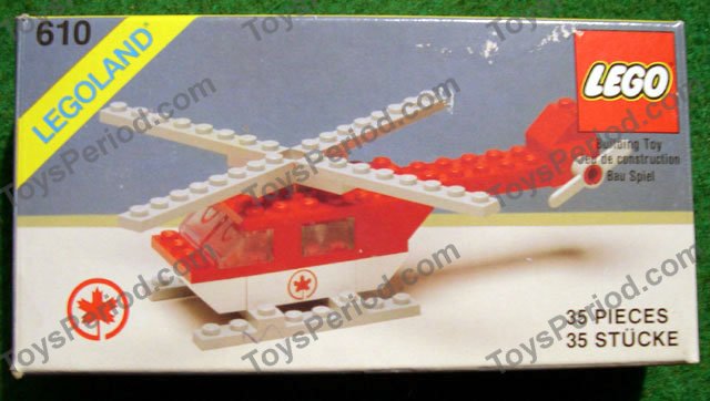 LEGO 610-2 Rescue Helicopter Set Parts List