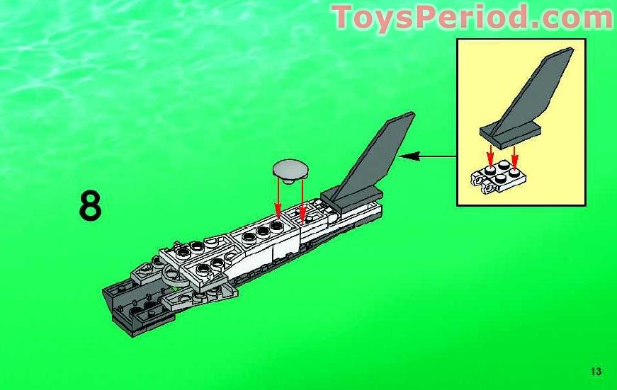 LEGO 7773 Tiger Shark Attack Instructions and Parts List