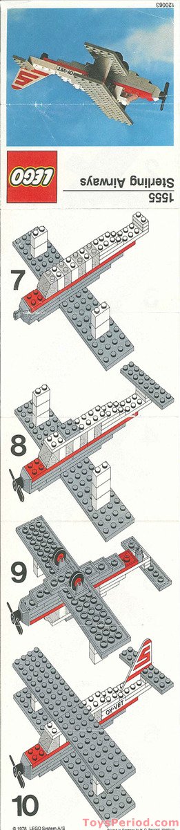 LEGO 1555-2 Sterling Airways Biplane Instructions and Parts List
