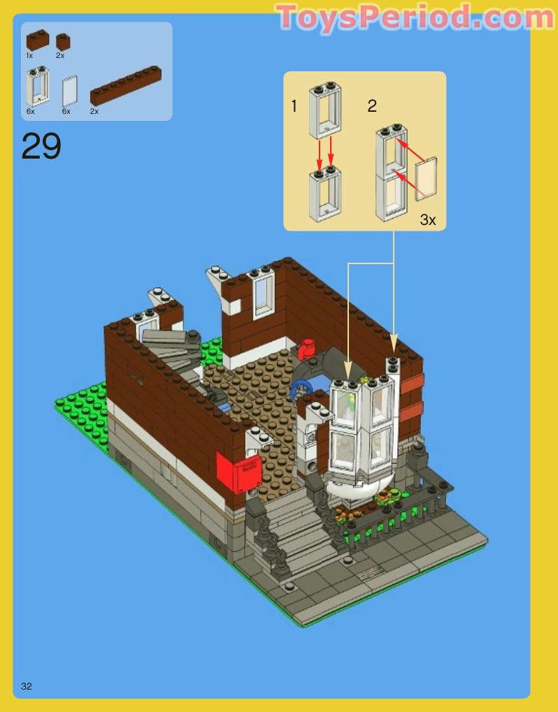 LEGO 10218 Pet Shop Instructions and Parts List