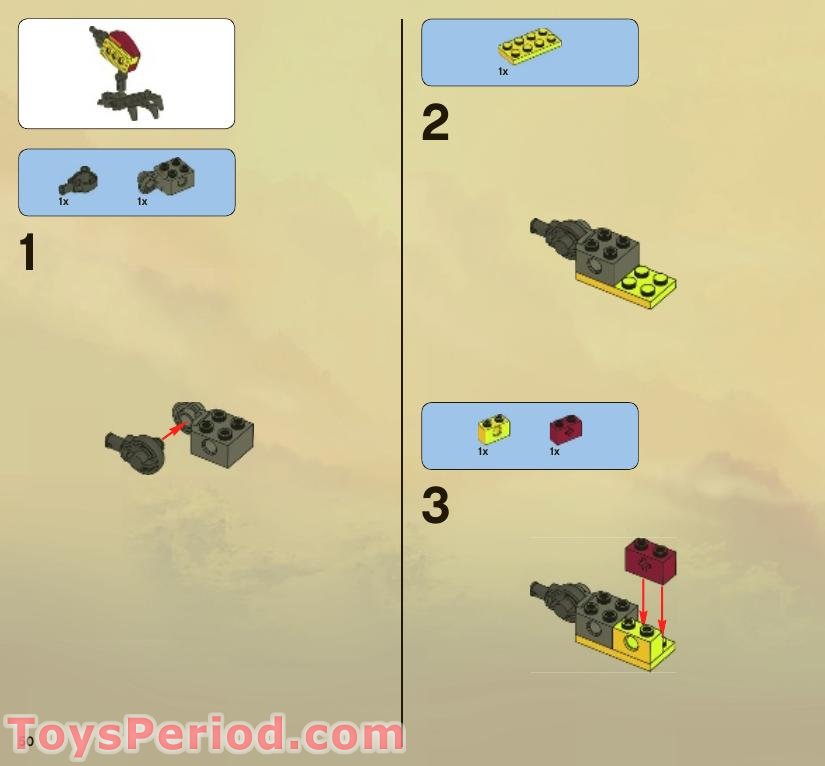 LEGO 2507 Fire Temple Instructions and Parts List