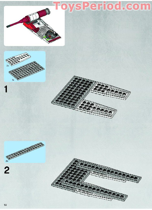 LEGO 7676 Republic Attack Gunship Instructions and Parts List