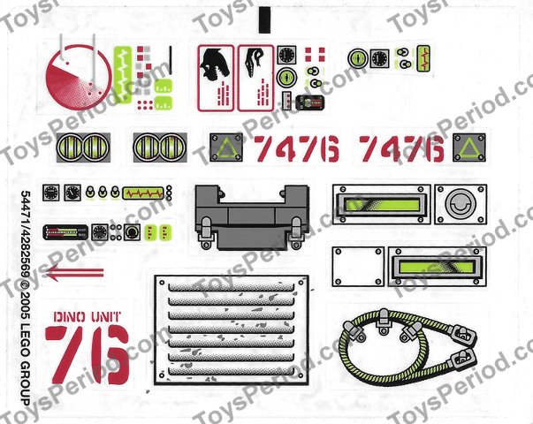 LEGO Sets with Part 7297stk01 Sticker Sheet for Set 7297 - (54471/4282569)