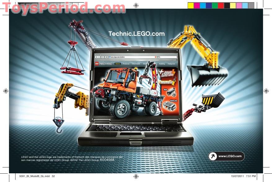 LEGO 9391 Crawler Crane Instructions and Parts List