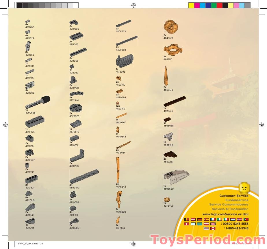 LEGO 9444 Cole's Tread Assault Instructions and Parts List