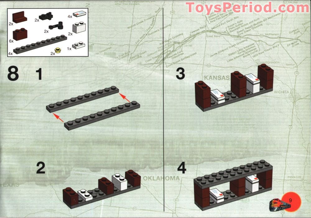 LEGO 10025 Santa Fe Cars - Set I, Mail or Baggage Car Instructions and ...