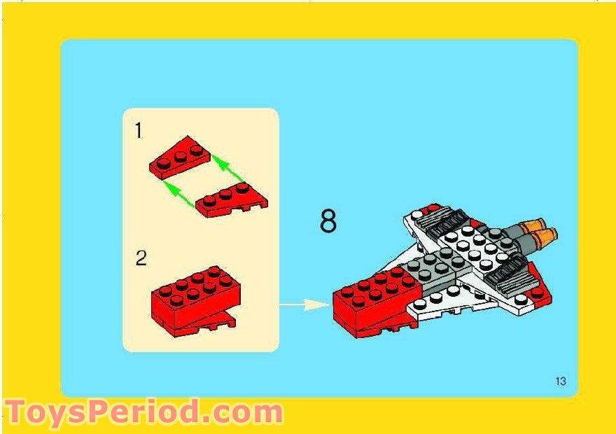 LEGO 6741 Mini Jet Instructions and Parts List