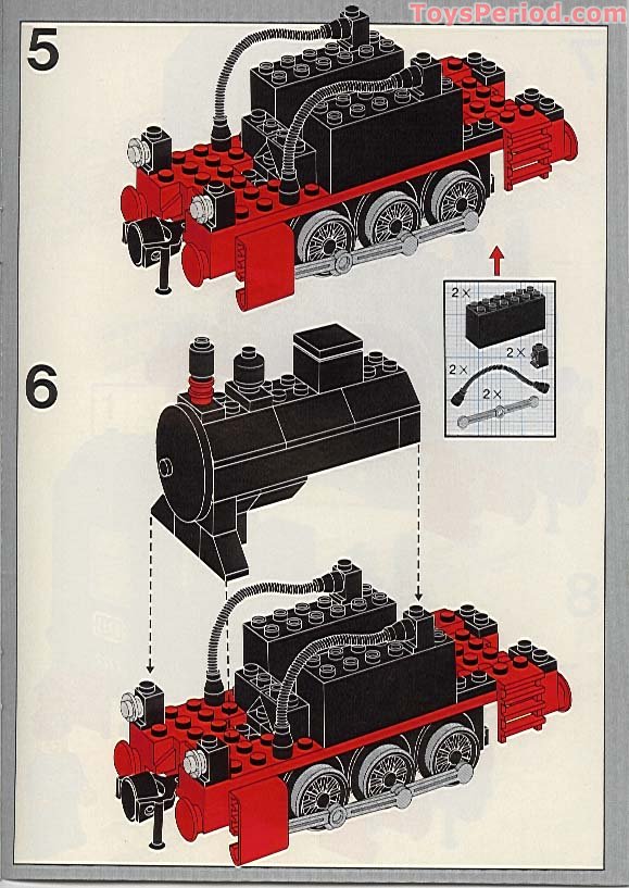 LEGO 7722 Steam Cargo Train, Battery Instructions and Parts List
