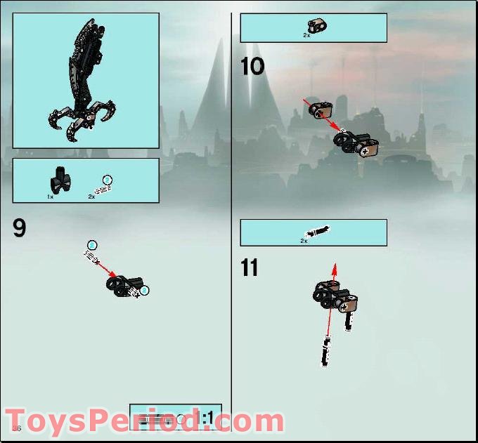 LEGO 8621 Turaga Dume and Nivawk Instructions and Parts List