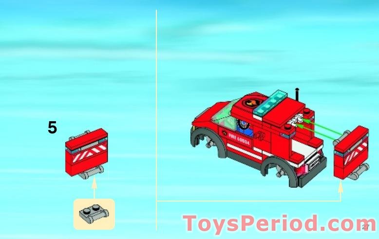 LEGO 60004 Fire Station Instructions and Parts List