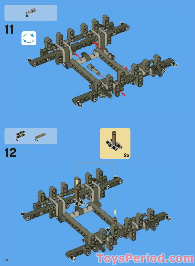 LEGO 8043 Motorized Excavator Instructions and Parts List