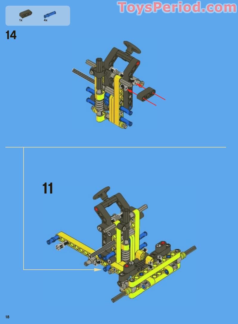 LEGO 8069 Backhoe Loader Instructions and Parts List