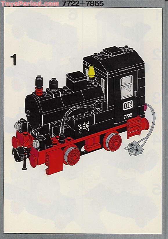 LEGO 7722 Steam Cargo Train, Battery Instructions and Parts List