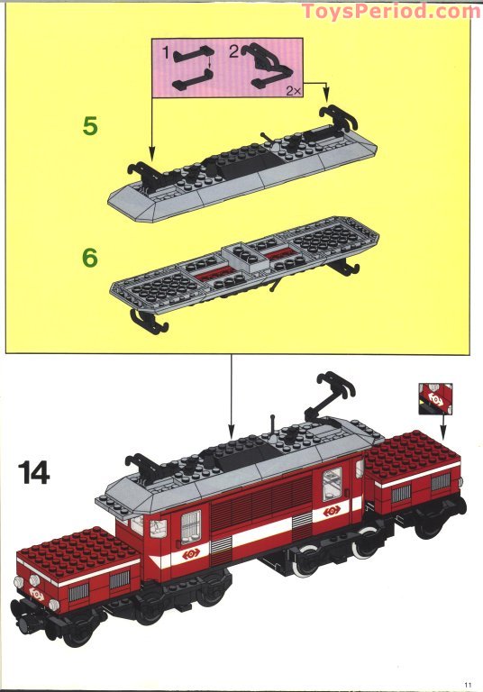 LEGO 4551 Crocodile Locomotive Instructions and Parts List