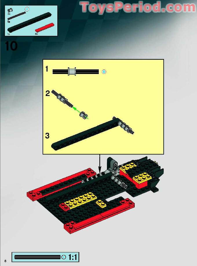 LEGO 8143 Ferrari 1:17 F430 Challenge Instructions and Parts List