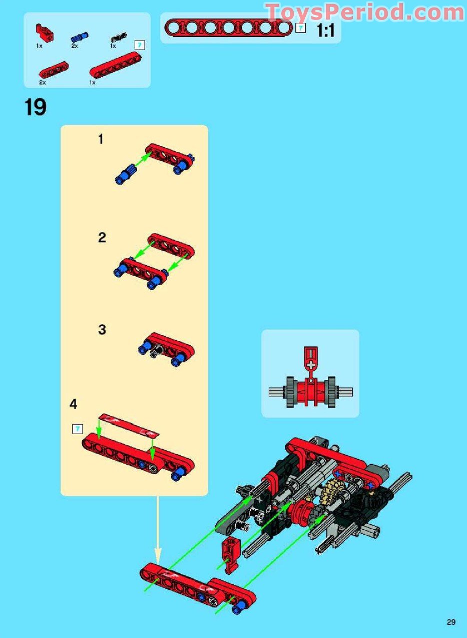 LEGO 8294 Excavator Instructions and Parts List