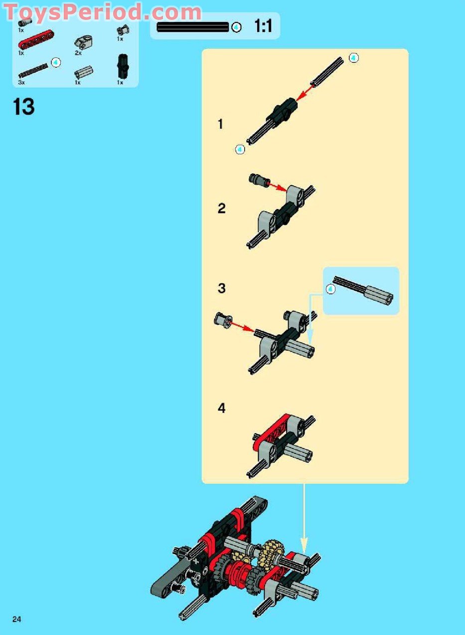 LEGO 8294 Excavator Instructions and Parts List