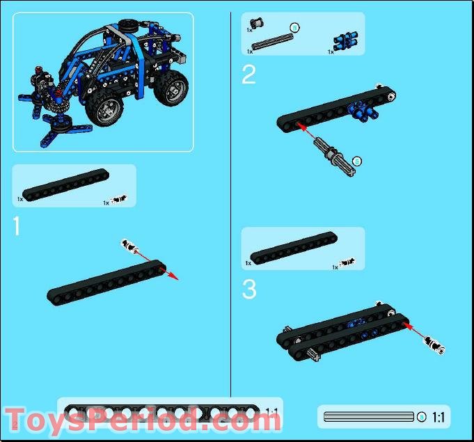 LEGO 8415 Dump Truck Instructions and Parts List
