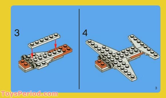 LEGO 5762 Mini Plane Instructions and Parts List