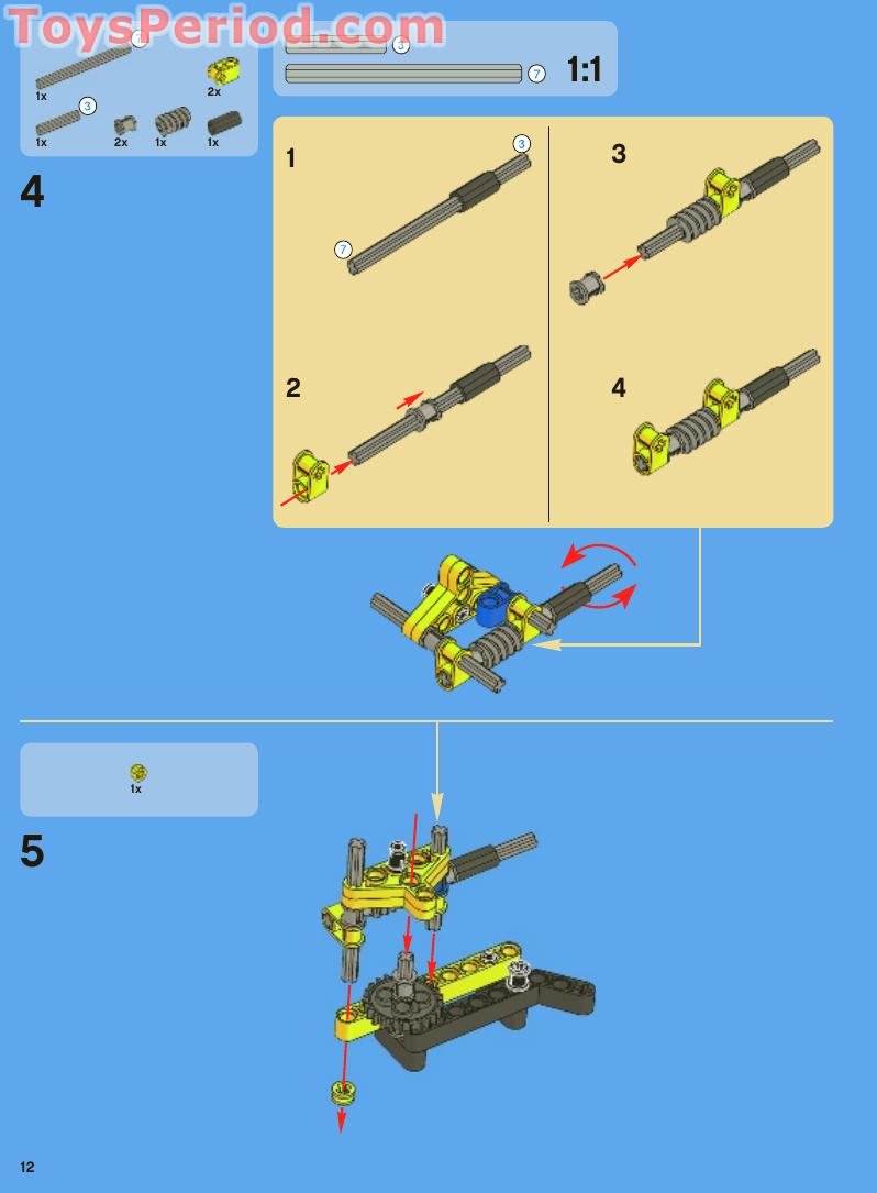 LEGO 8069 Backhoe Loader Instructions and Parts List