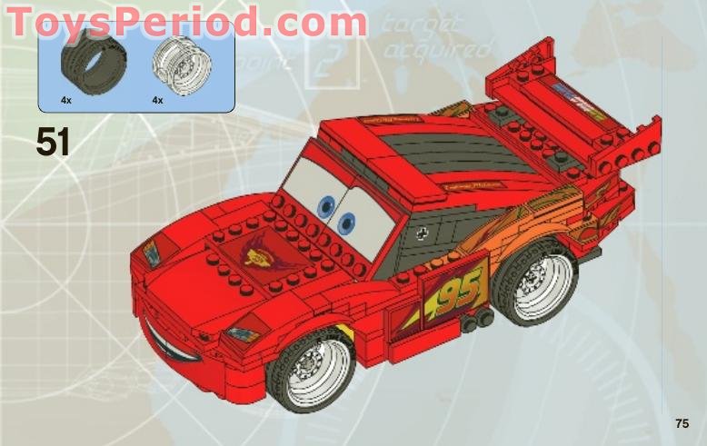 LEGO 8484 Ultimate Build Lightning McQueen Instructions and Parts List