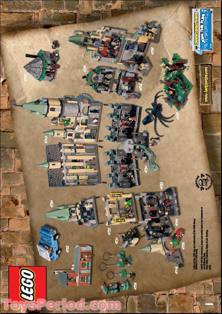 LEGO 4730 Chamber of Secrets Instructions and Parts List