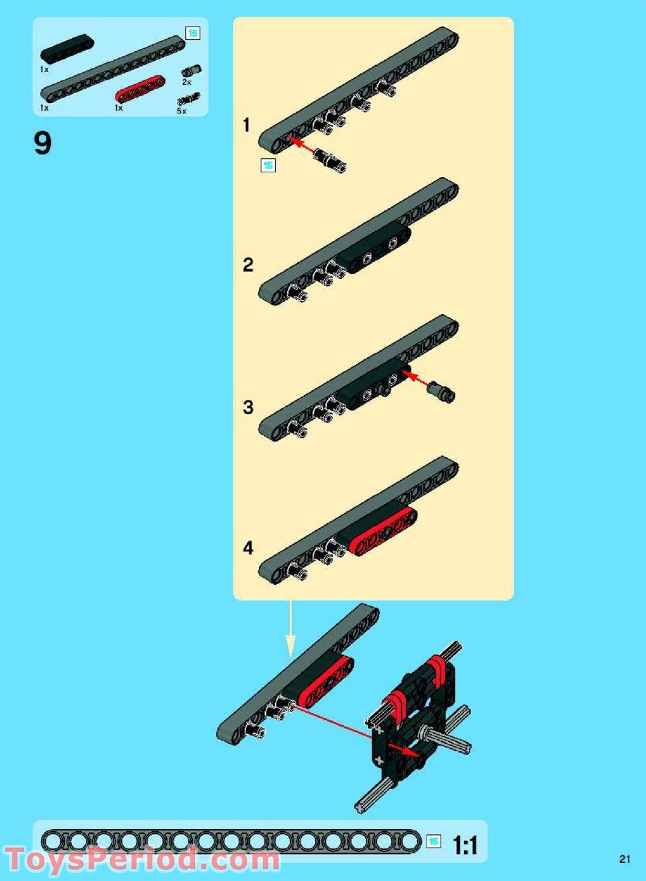 LEGO 8294 Excavator Instructions and Parts List