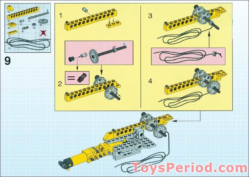 LEGO 8438 Pneumatic Crane Truck Instructions and Parts List