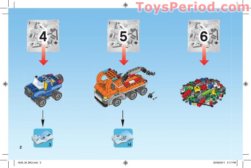 LEGO 4635 Fun with Vehicles Instructions and Parts List
