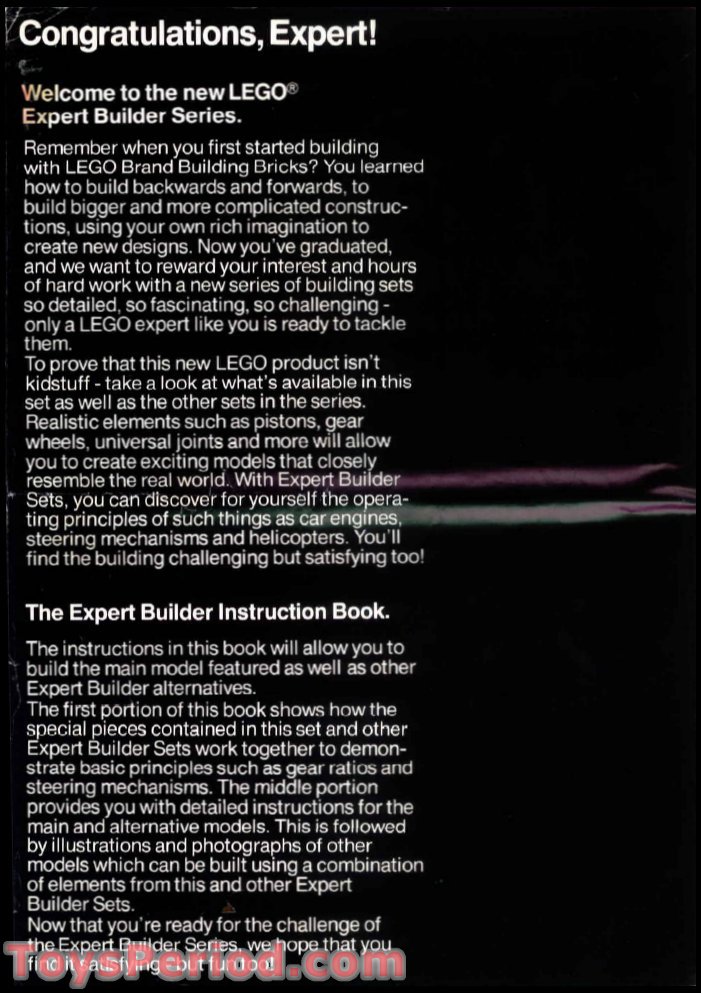 LEGO 950 Fork Lift Instructions and Parts List