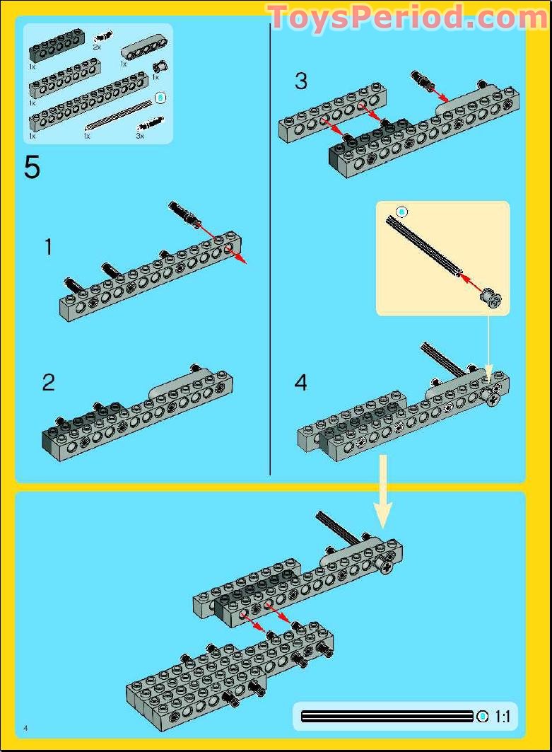 LEGO 4896 Roaring Roadster Instructions and Parts List