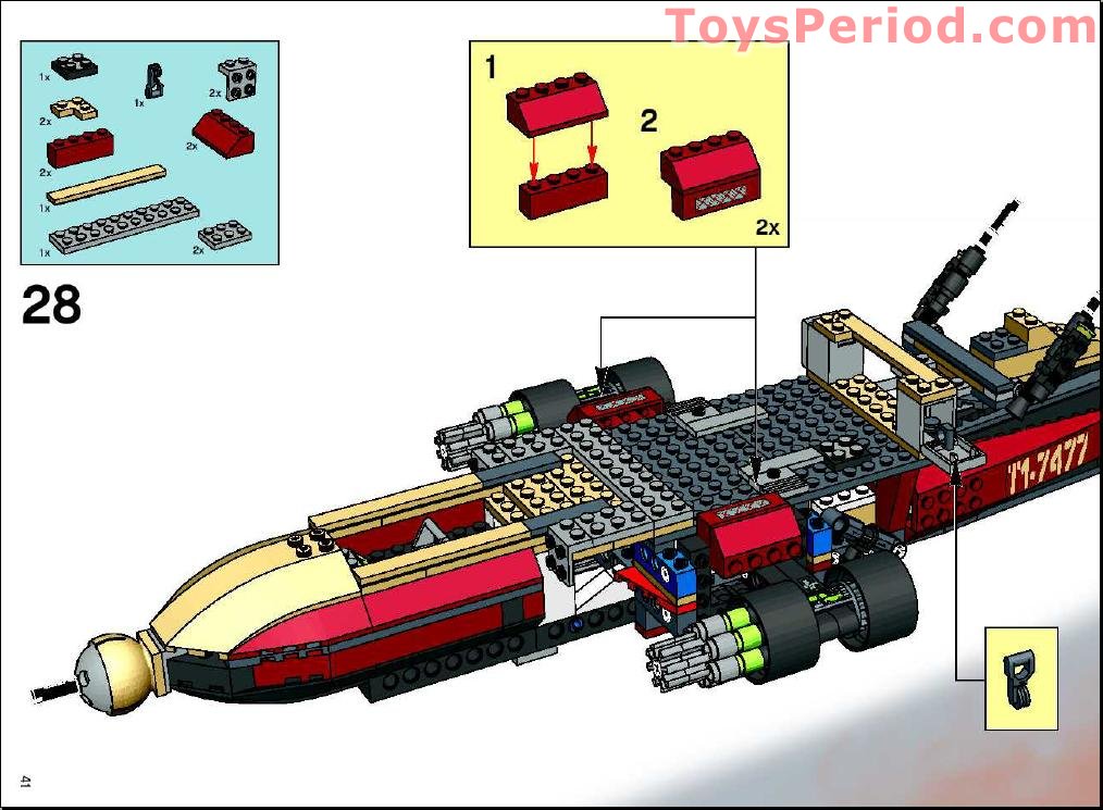 LEGO 7477 T1 Typhoon vs. T-Rex Instructions and Parts List