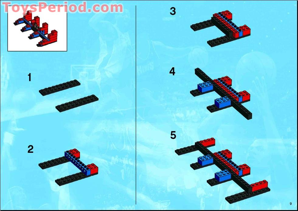 LEGO 3432 NBA Challenge Instructions and Parts List