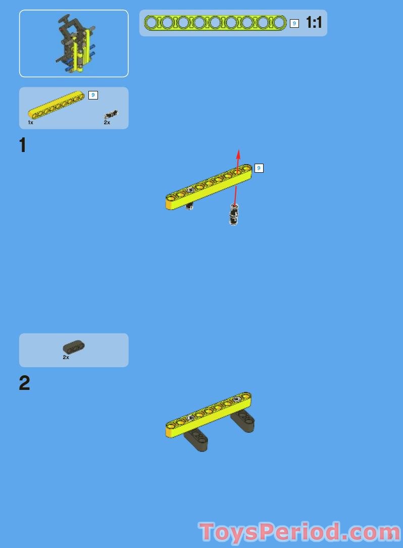 LEGO 8069 Backhoe Loader Instructions and Parts List